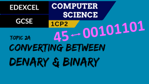 25. Pearson Edexcel GCSE (1CP2) Topic 2A Binary shifts - Craig 'n' Dave