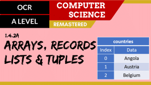 087. OCR A Level (H446) SLR14 – 1.4 Data structures part 1 – Linked lists - Craig 'n' Dave